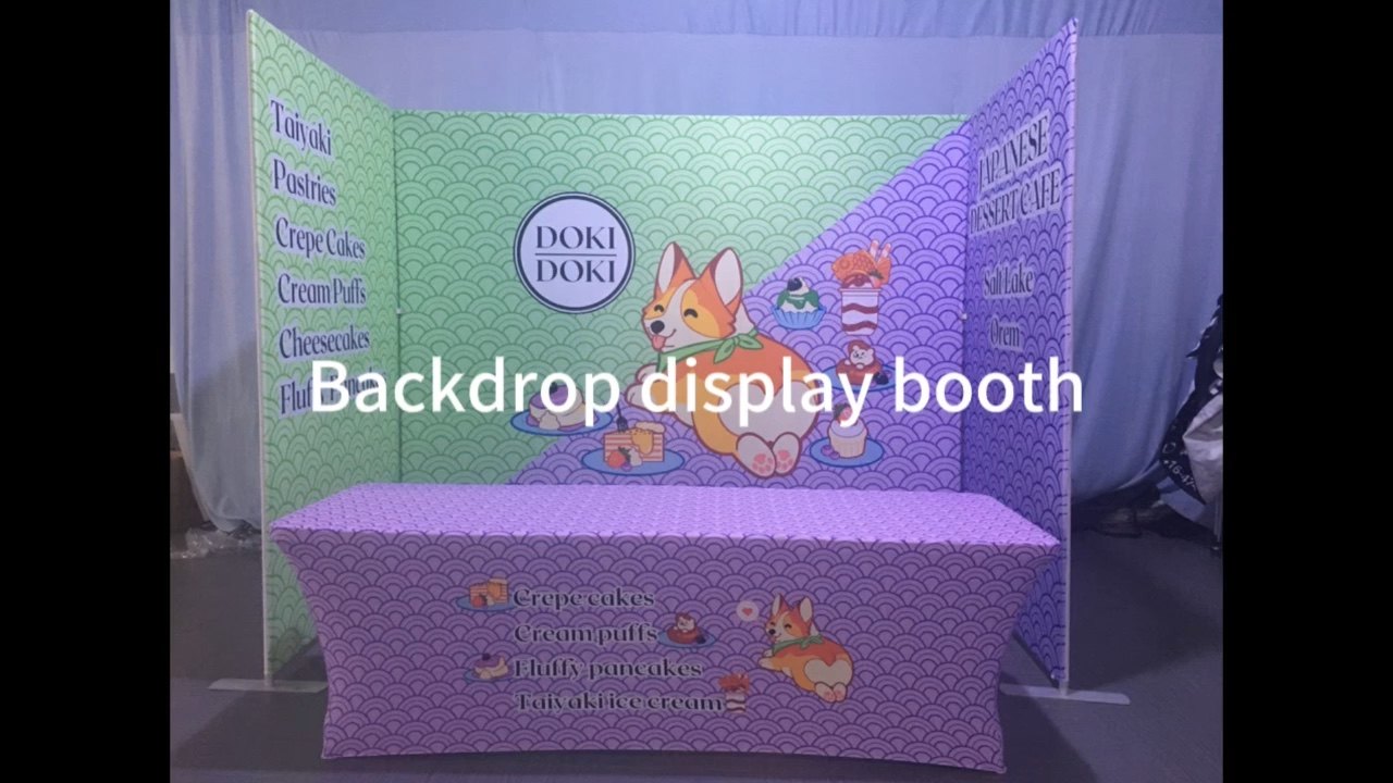 8ft Portable Fabric Backdrops Stands Custom Made Stretch Tension ...