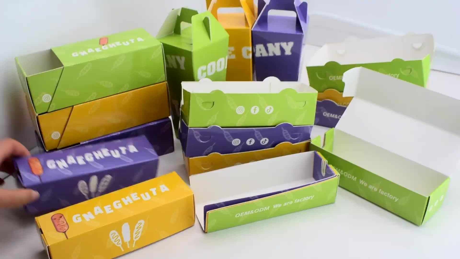 Custom Gold Foil Logo Pie Packaging Box White Cardboard Dessert Buns ...