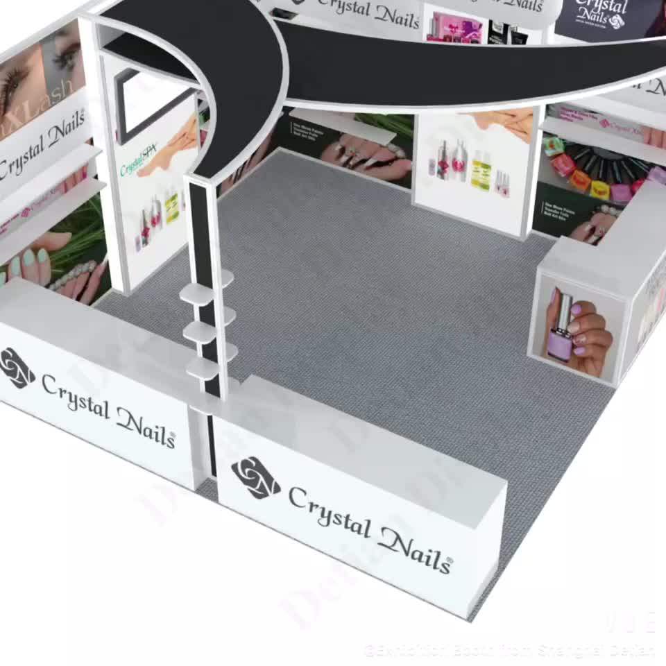4x4 Beauty Cosmetics Portable Exhibition Booth Design For Nail Polish ...
