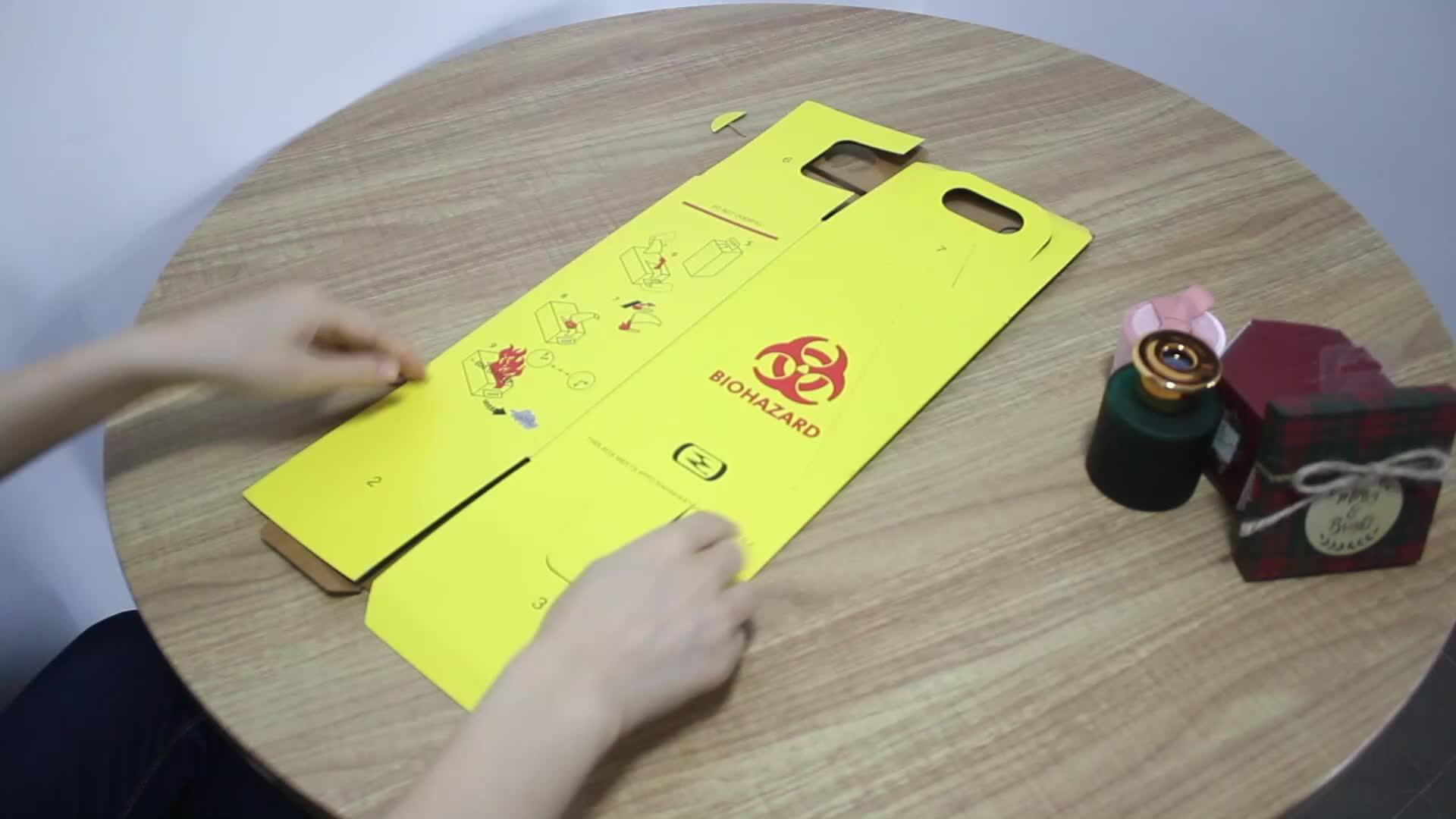 Yellow Color Cardboard Safety Lancet Boxes Medical Consumable ...