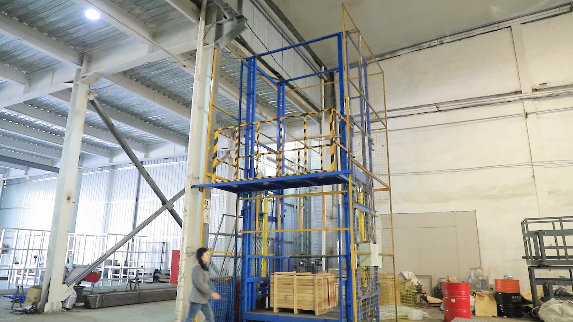 Haokun Hydraulic Cylinder 10ton 6m High Cargo Lift Outside Incline ...