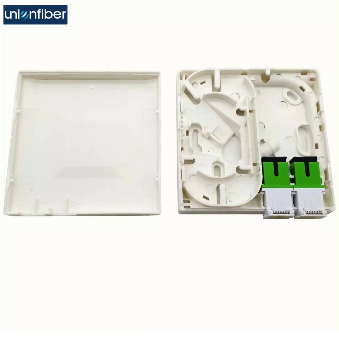 2 Cores Ftth Fiber Optic Face Box Fiber Face Plate Panel Terminal Box ...