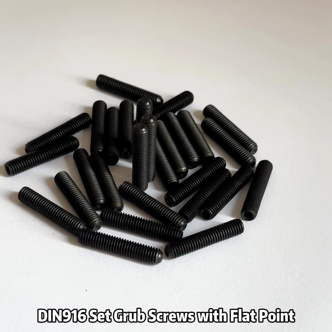 M2 M3 M4 M5 M6 M8 M10 M12 M14 M16 Din916 Grade 12.9 Black Steel Fine Thread Cup Point Allen ...