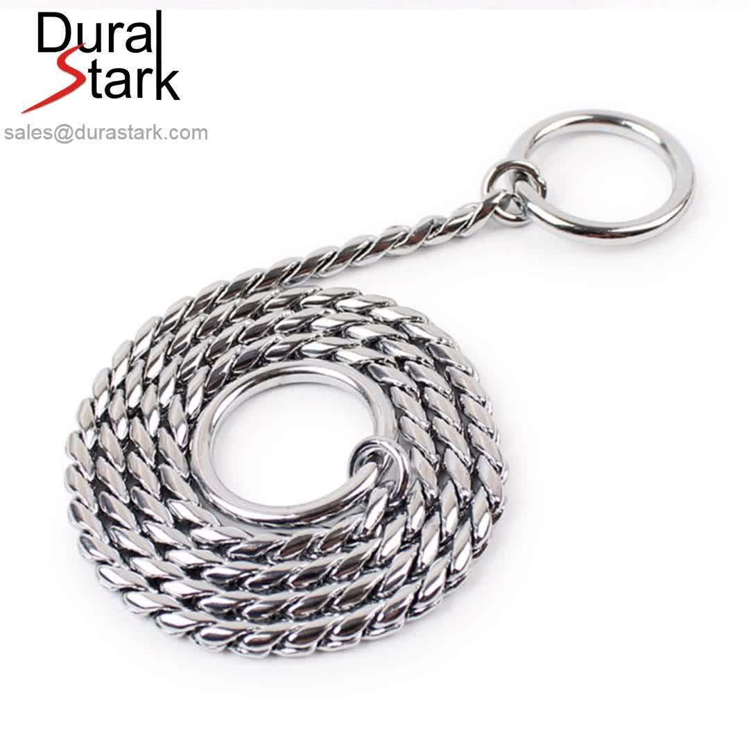 Strong Chrome Metal Chain Dog Show Leash Adjustable Snake P Chock ...