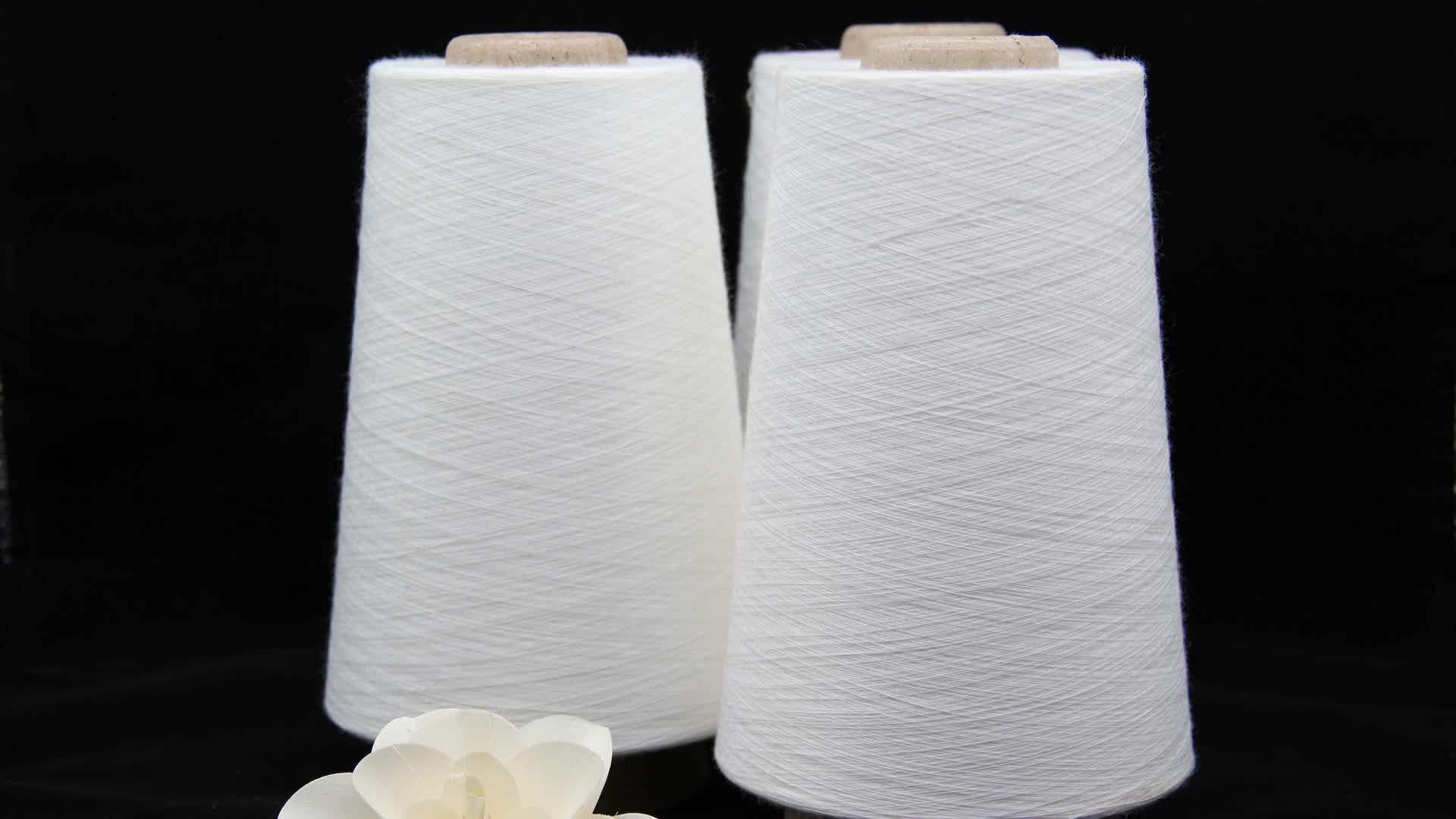 Sinopec Polyester Staple Fiber 40s Virgin Spun Polyester Yarn For ...