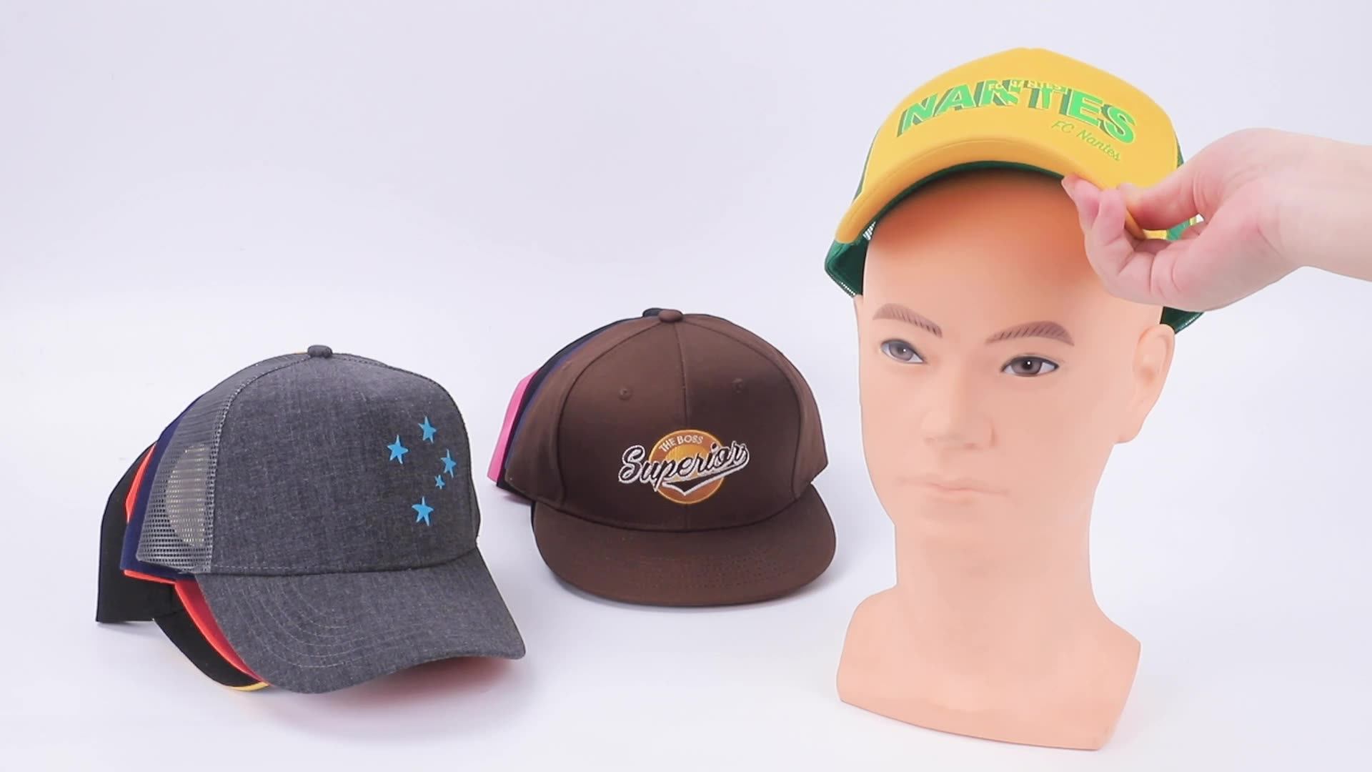 Flat Brim 5 Panel Baseball Cap Custom Embroidered Logo Baseball Hat For ...