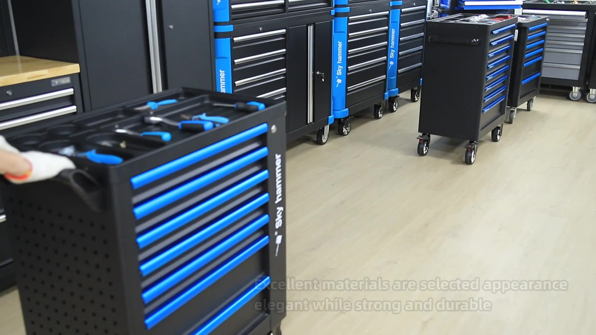 7 Drawers Garage Storage Trolley Sets Box Tool Chest Workshop Trolley ...