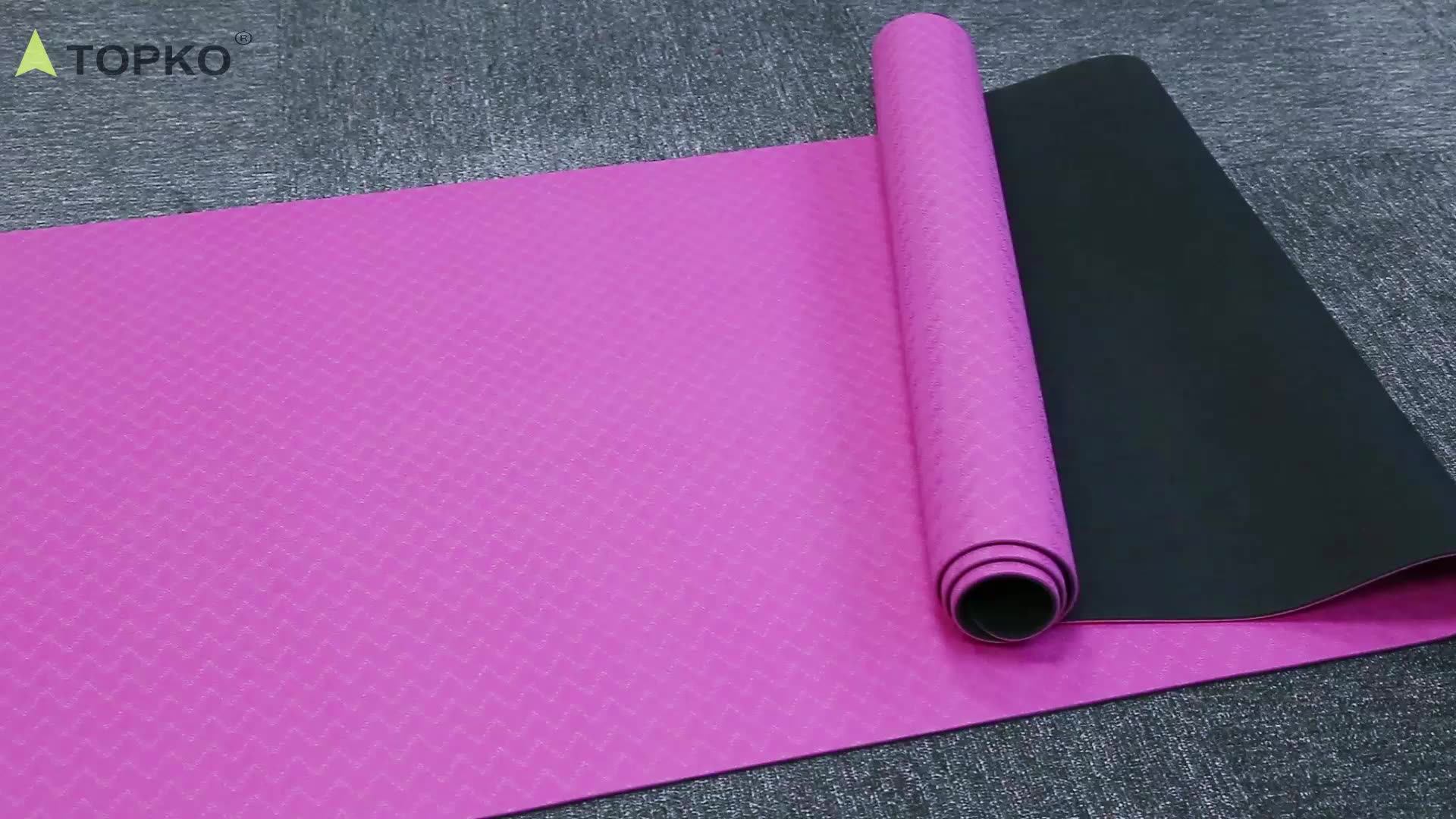 Topko Custom Printing Anti Slip Waterproof Double Colors Tpe Yoga Mat ...