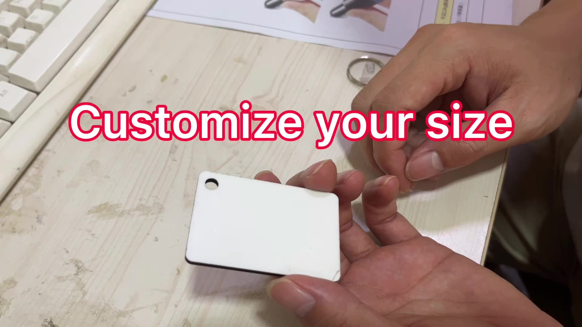 Sublimation Keychain Blanks Key Chains Custom Mdf Double-sided With Key ...