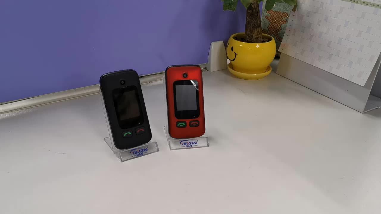 4g Fold Keypad Phone With Sos Dual Screen 2.4+1.77 Inch Lcd Spreadtrum ...