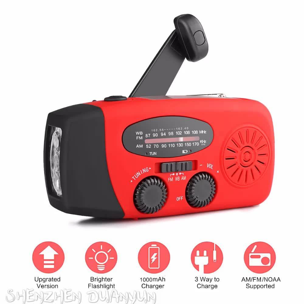 Multifunctional Hand Radio Solar Crank Dynamo Powered Am Fm Wb Noaa ...