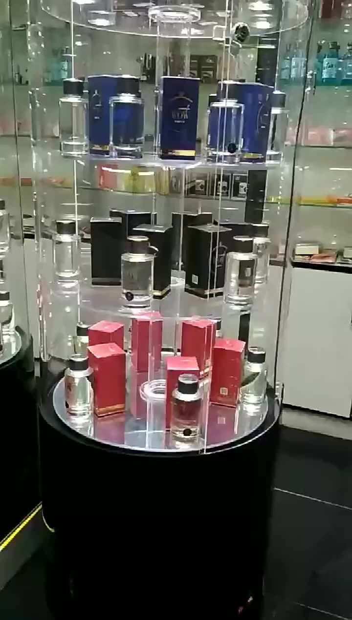 Watch Rotating Acrylic Display Stand Perfume Display Cabinet Lockable ...