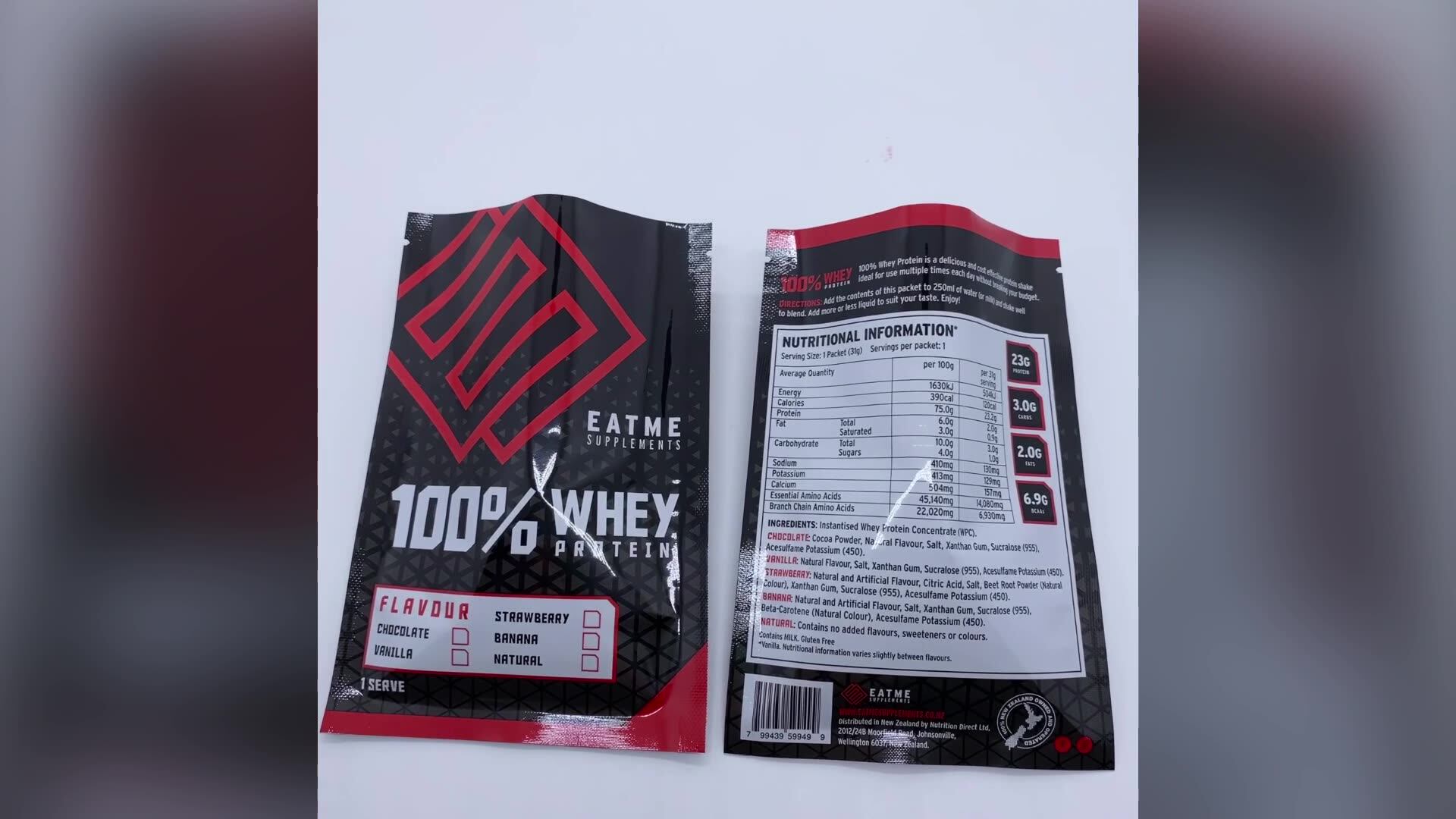 Customized 30g Whey Protein Powder Small Packaging Mylar Bags Packet ...