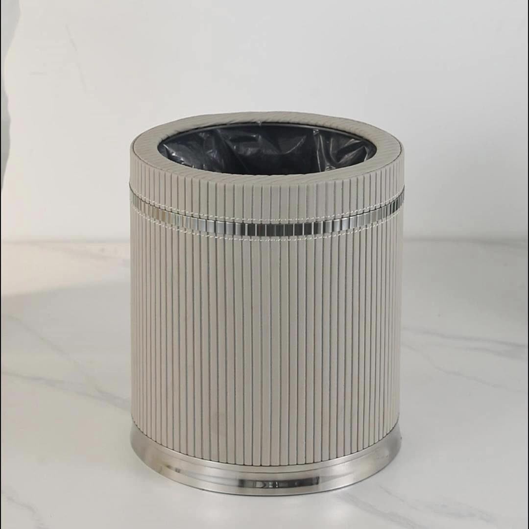 Hotel Bins Custom Hight-end Leather Double Layer Bin Silver 304 ...
