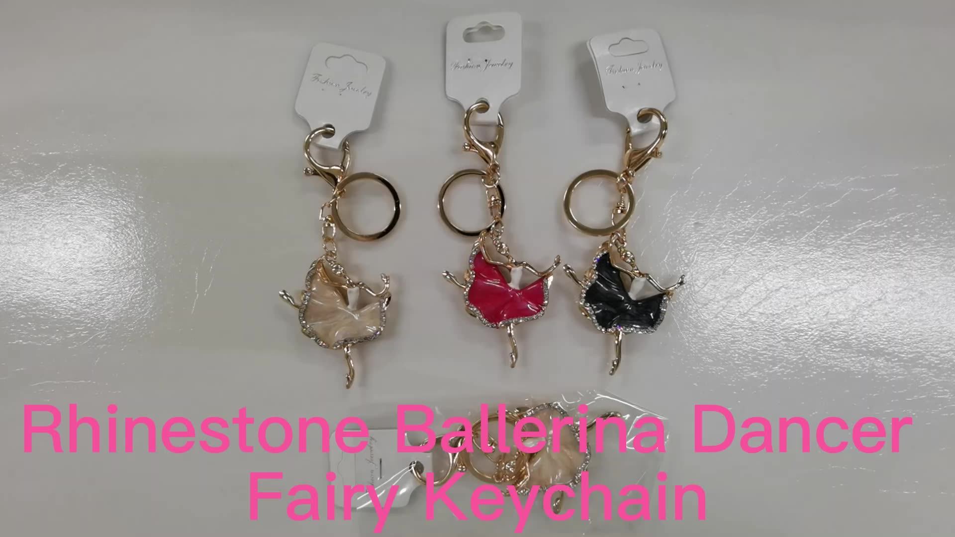 Rhinestone Ballerina Dancer Fairy Keychain Dancing Ballet Sparkling ...