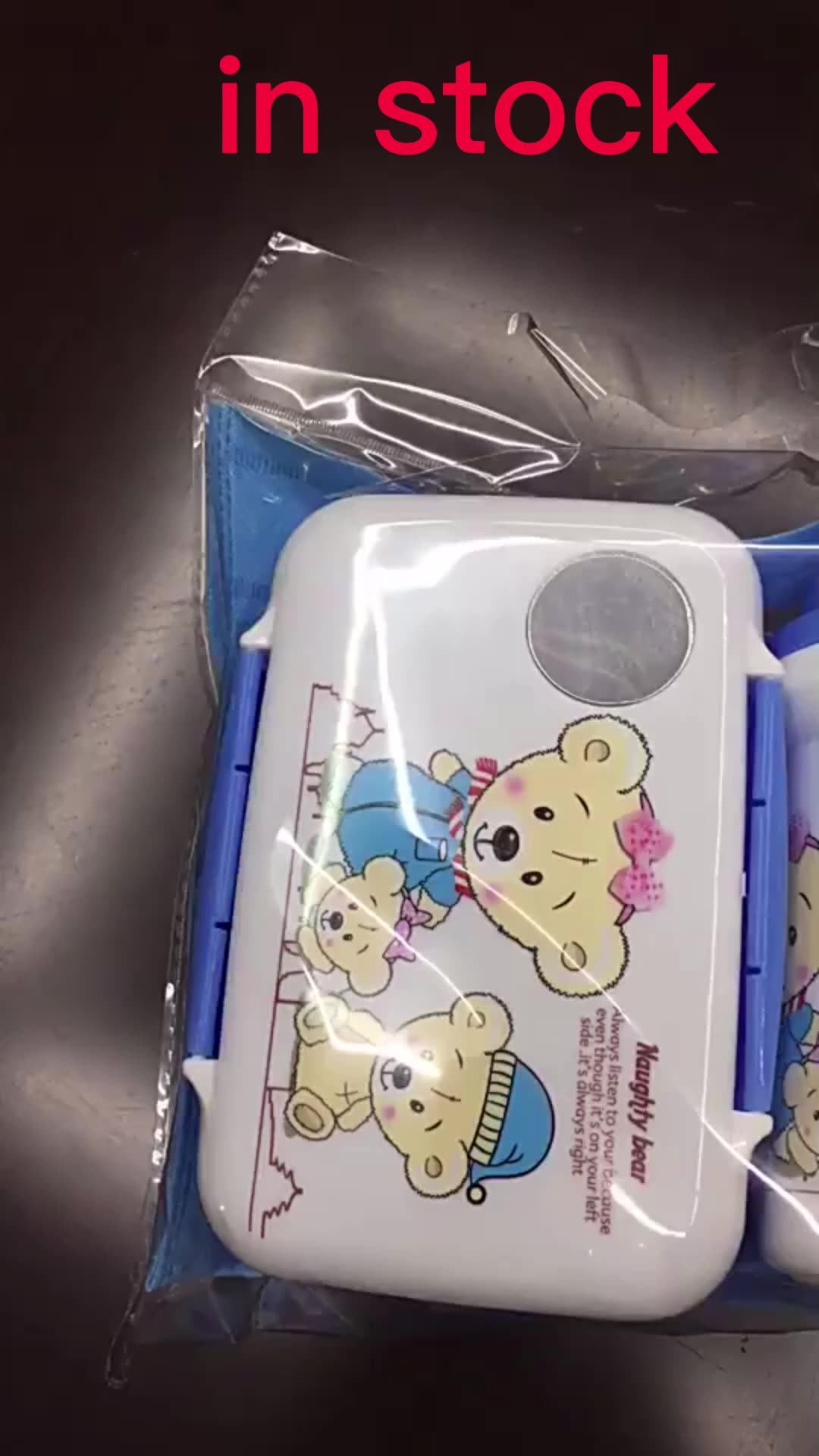 Portable School Children Cartoon Mirror Lunch Box With 500ml Straw ...