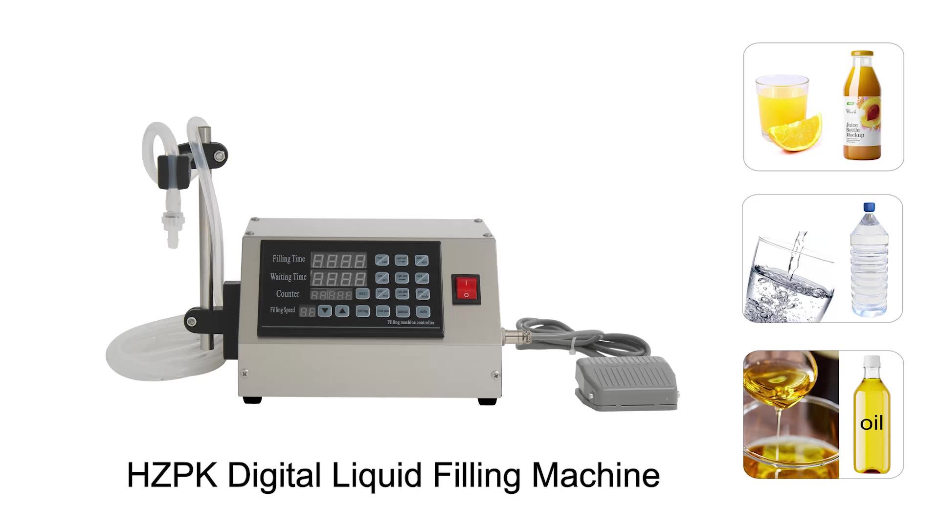 Hzpk Desktop Small Diaphragm Pump Semi Auto Liquid Filling Machine For ...