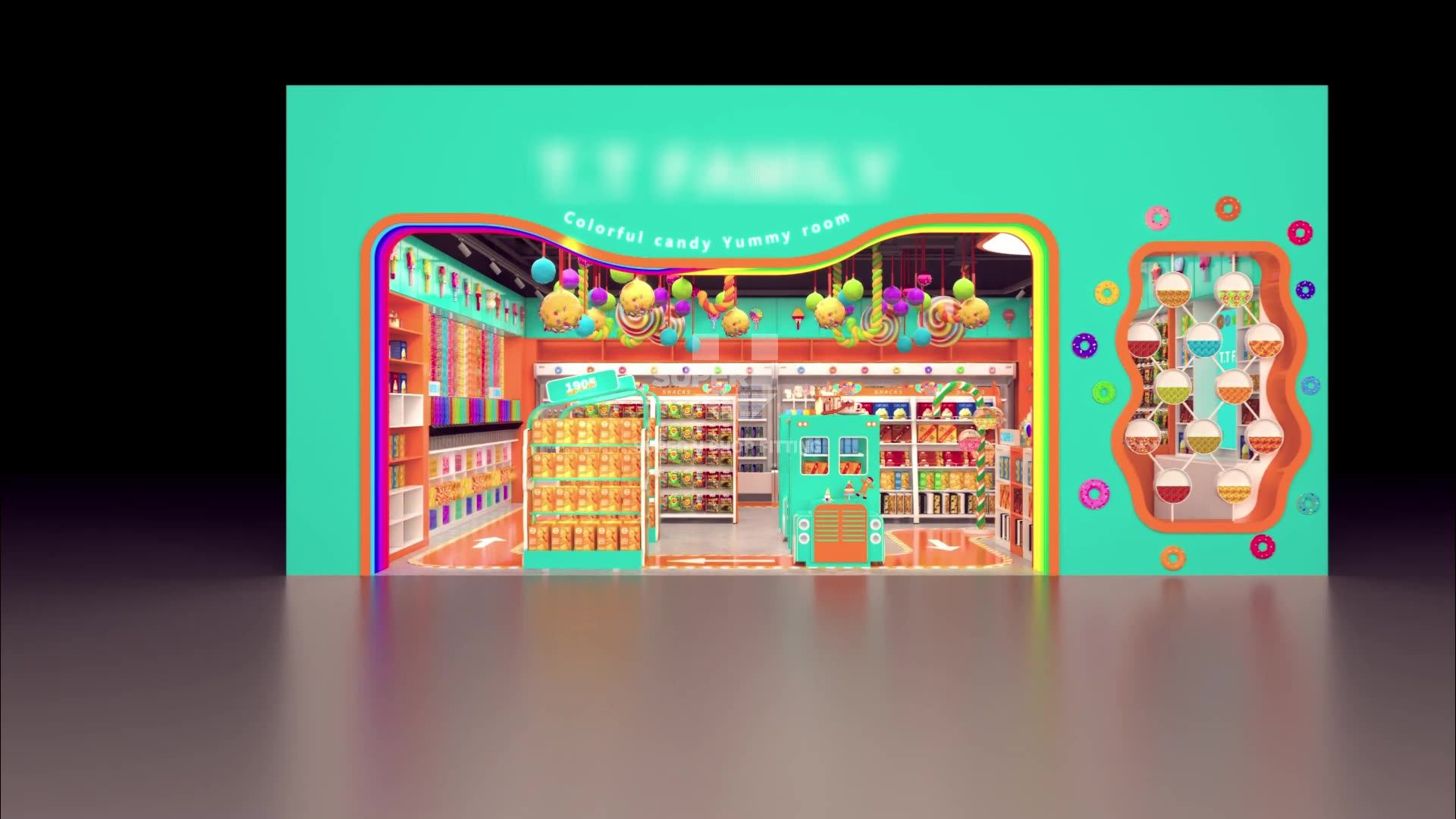 Gondola Candy Display Rack Giant Candy Display Props Candy Cart Display ...