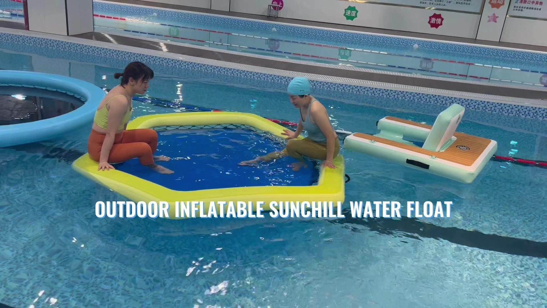 Funworldsport Inflatable Hex Tanning Pool Lounger Float Sun Tan Tub ...