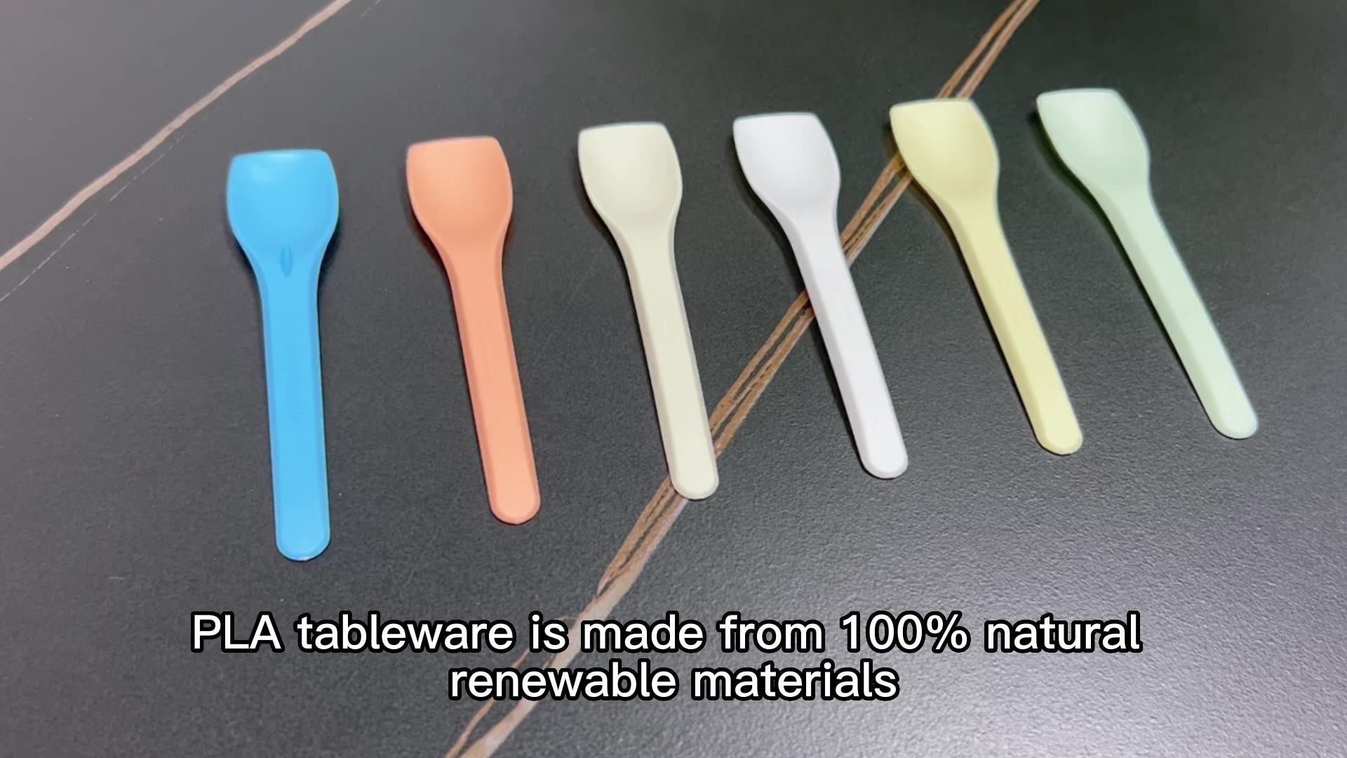 Compostable Individually Wrapped Cutlery Disposable Ice Cream Spoon Pla ...