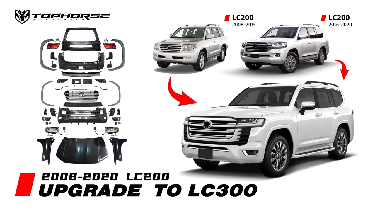 Lc200 Facelift Kit Upgrade To Lc300 Exterior Look Old To New Body Parts Bumper - Buy Lc200 ...