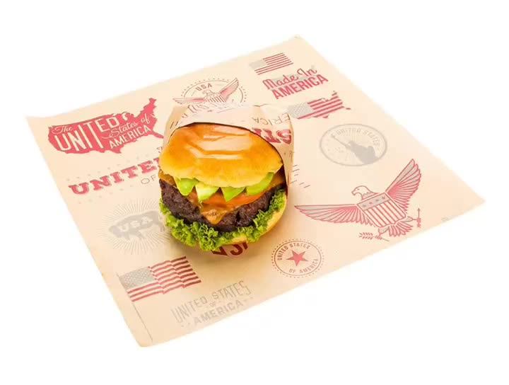 Custom Greaseproof Wax Paper Food Wrapping Roll - Buy Burger Wrapping ...