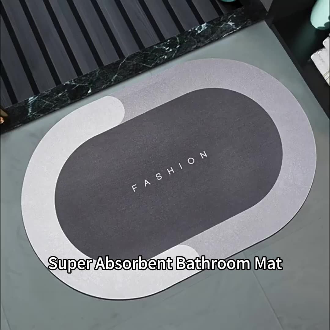 Luxury Decoration Morden Bathroom Mat Quick Dry Printed Anti-slip ...