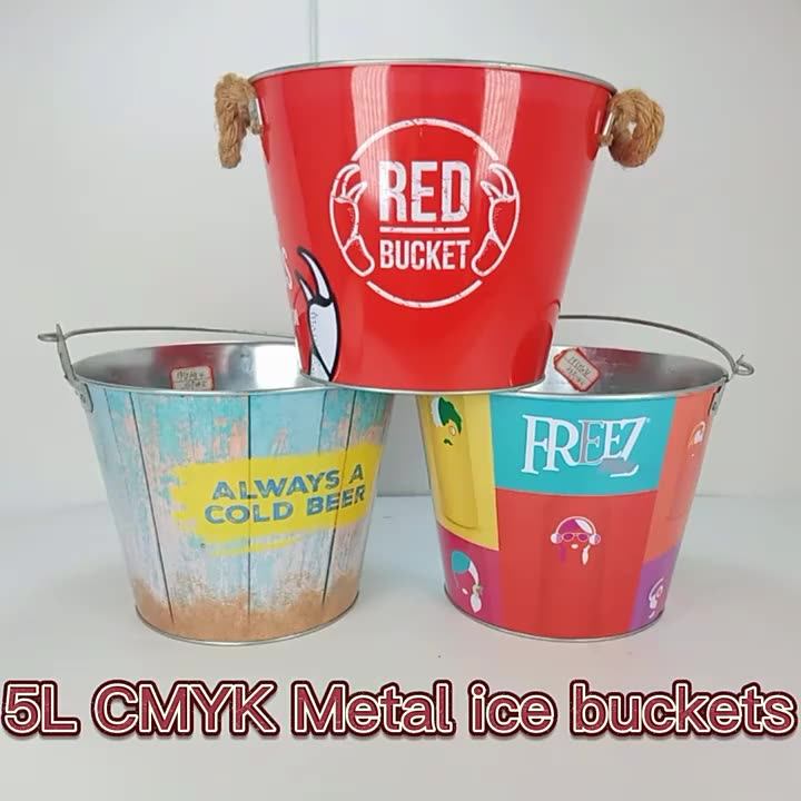 Custom Logo Black Beer Metal Bucket Holds About 6 Bottles With Ice ...