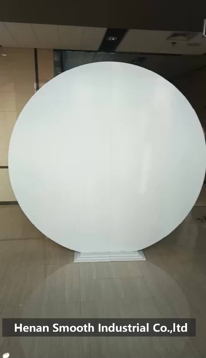 White Pvc Acrylic Arch Round Wedding Backdrop Cake Stand Set And Flower ...