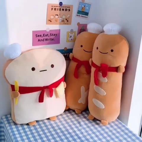 Funny Toast Sliced Bread Pillow Bread Shape Plush Hugging Pillow With ...