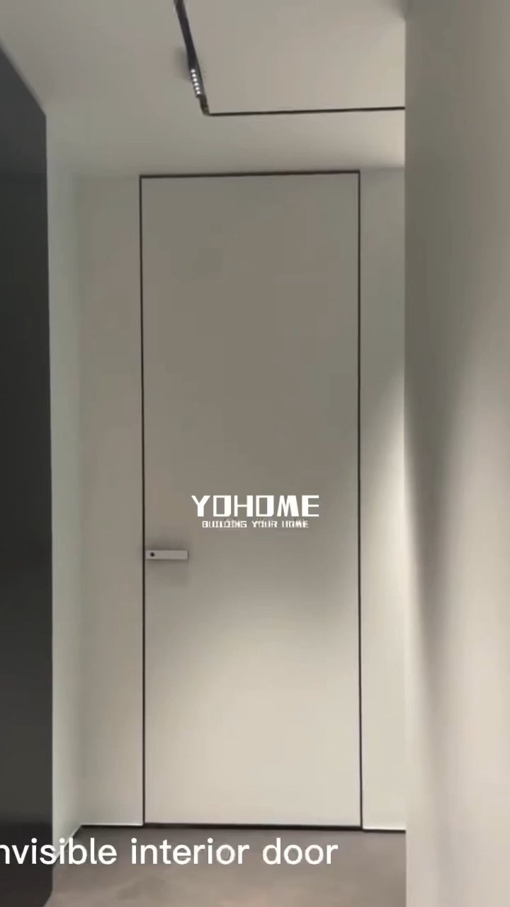 Us Frameless Invisible Door With Fluted Wall Panels Stain Grade Reveal ...