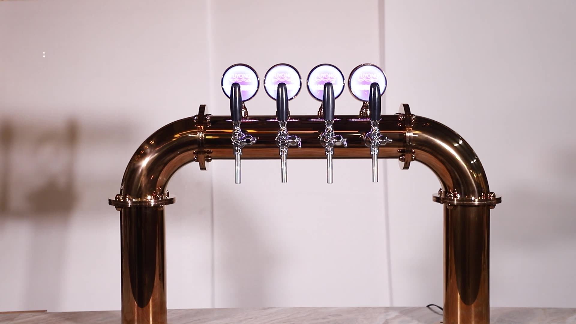 Custom Copper Bridge Beer Column Font 4 Tap Bar Stainless Steel Beer ...