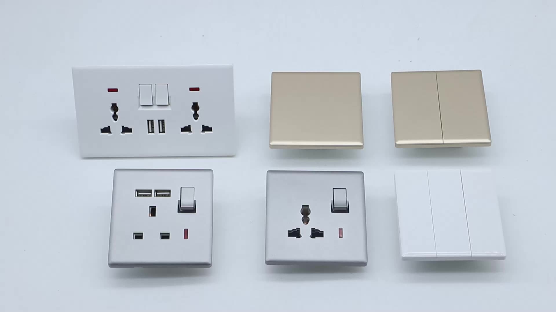 British General 13a Switched Plug Socket Single Gang White/gold/sliver ...