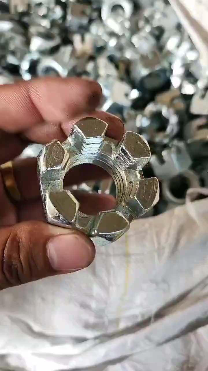 Din935 Stainless Steel 304 316 Titanium Hexagon Slotted Round Lock Hex ...