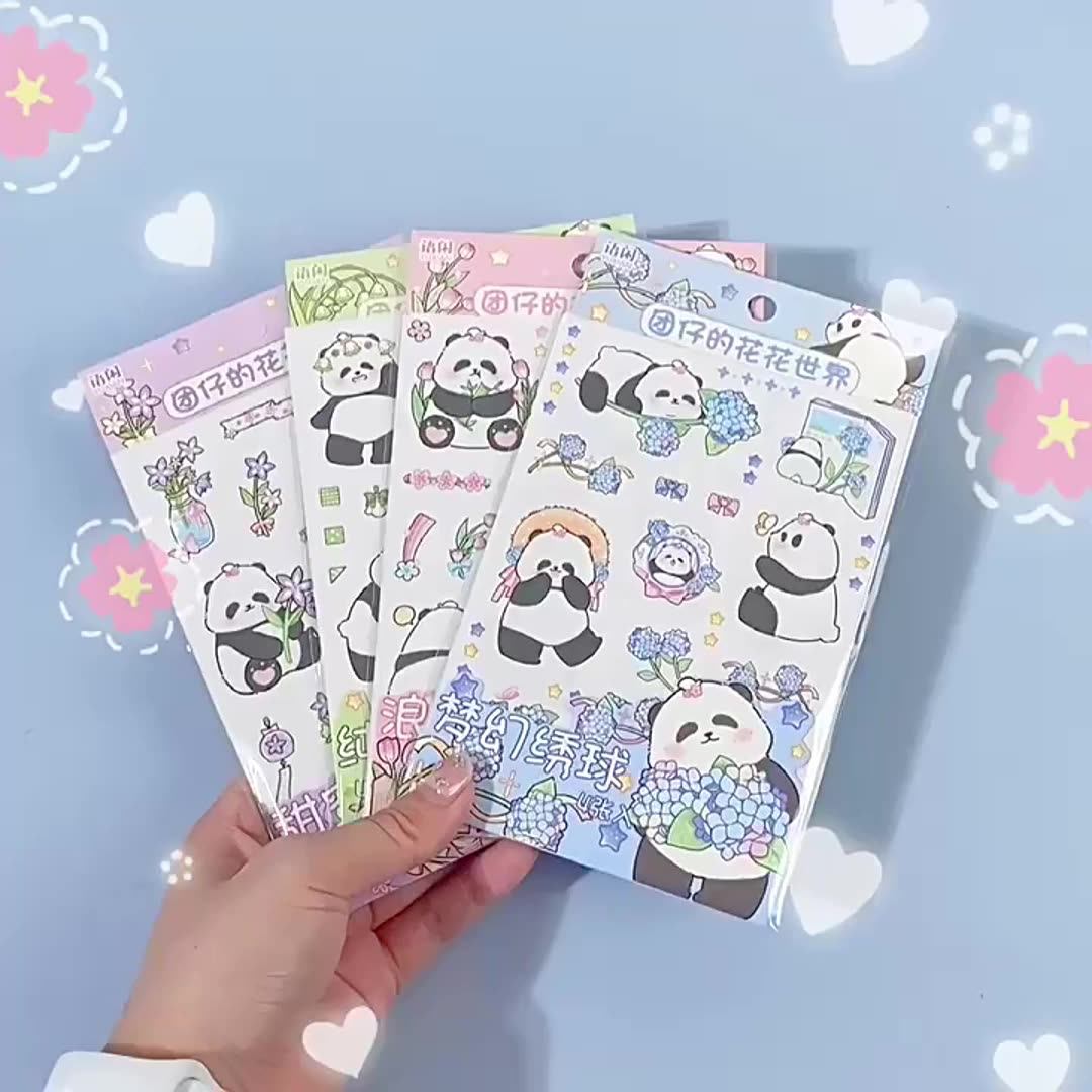 Yuxian Cute Panda Calligraphy Sticker Pack Ancient Chinese Style ...