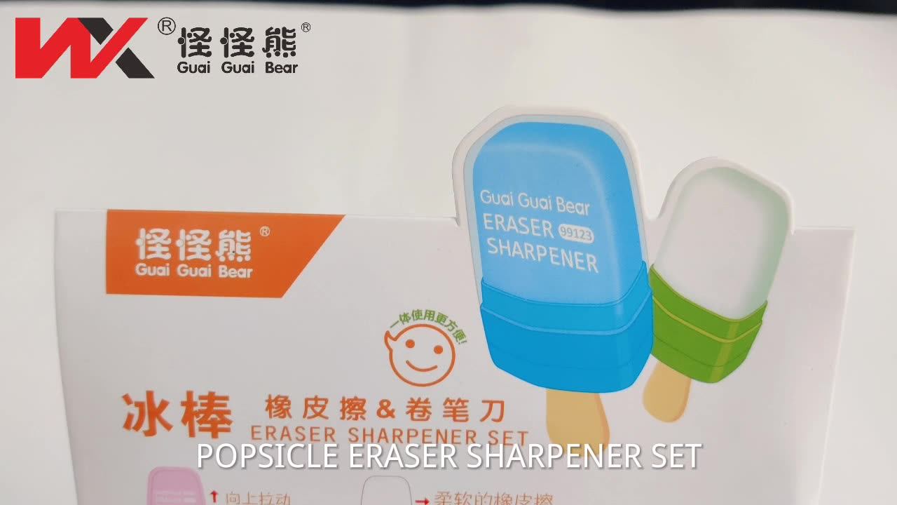 Popsicle Plastic Pencil Sharpener Set Combination For Student Children And Kids Easy To Use ...