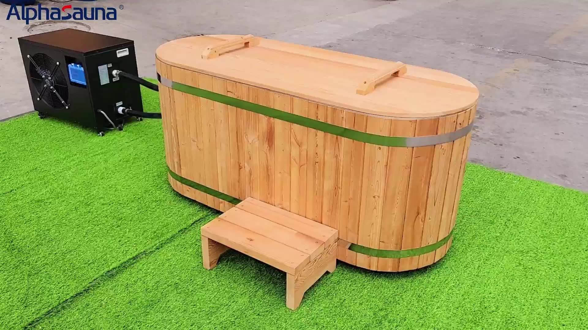 Ice Bath Tub With Cooling And Heating System Hemlock Wood Cold Plunge ...