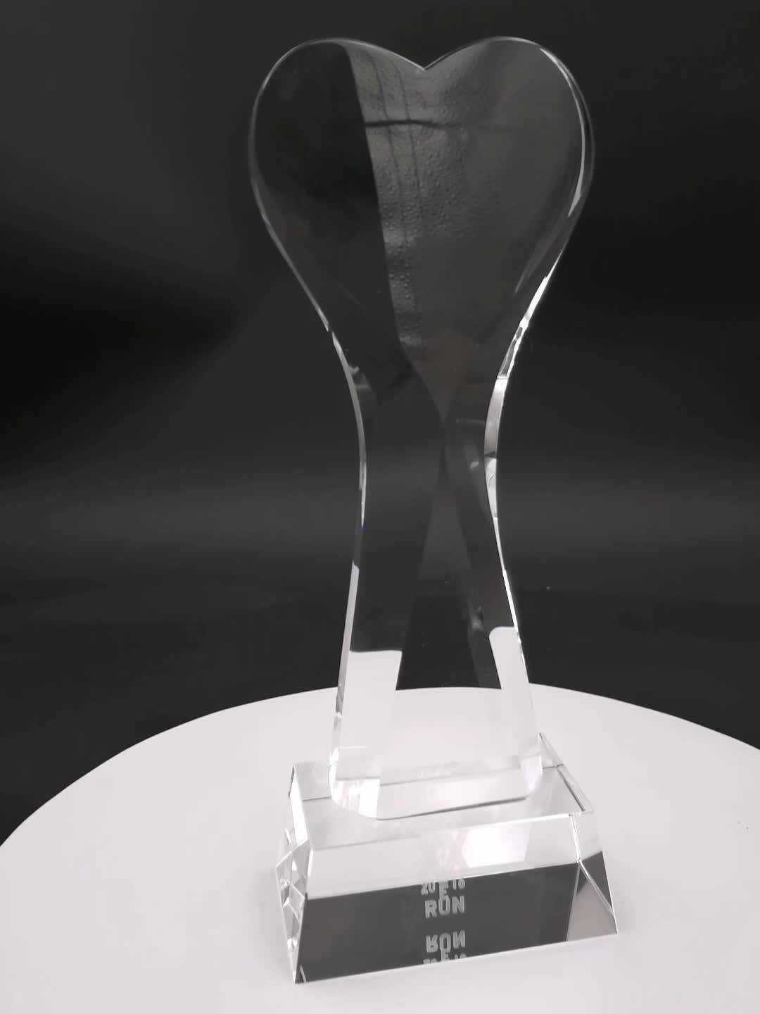 2019 Best Selling Creative Design Heart Shaped Crystal Award Trophy ...