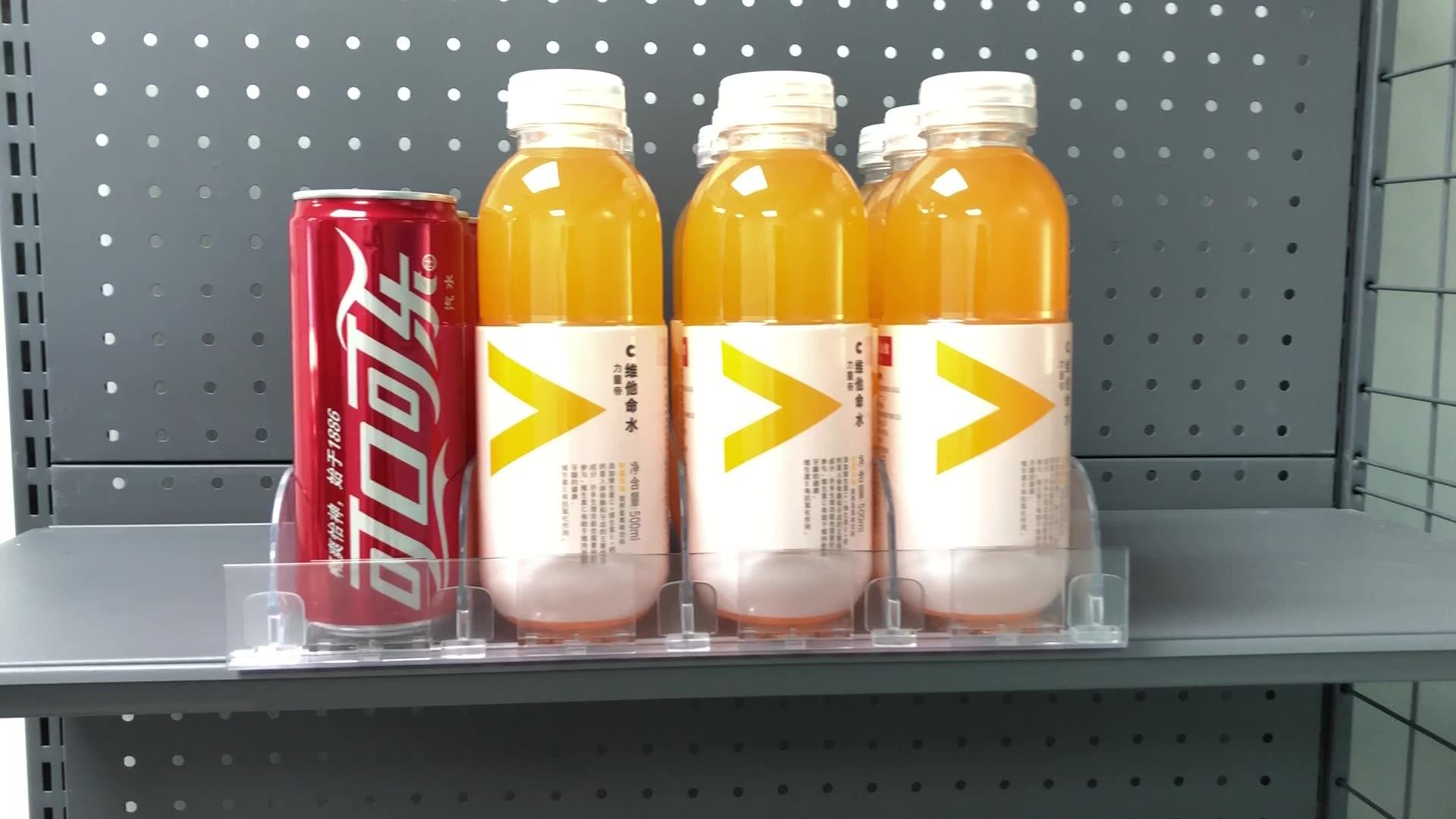 Acrylic Display Rack Equipment Bottle Drink Shelf Pusher System For ...