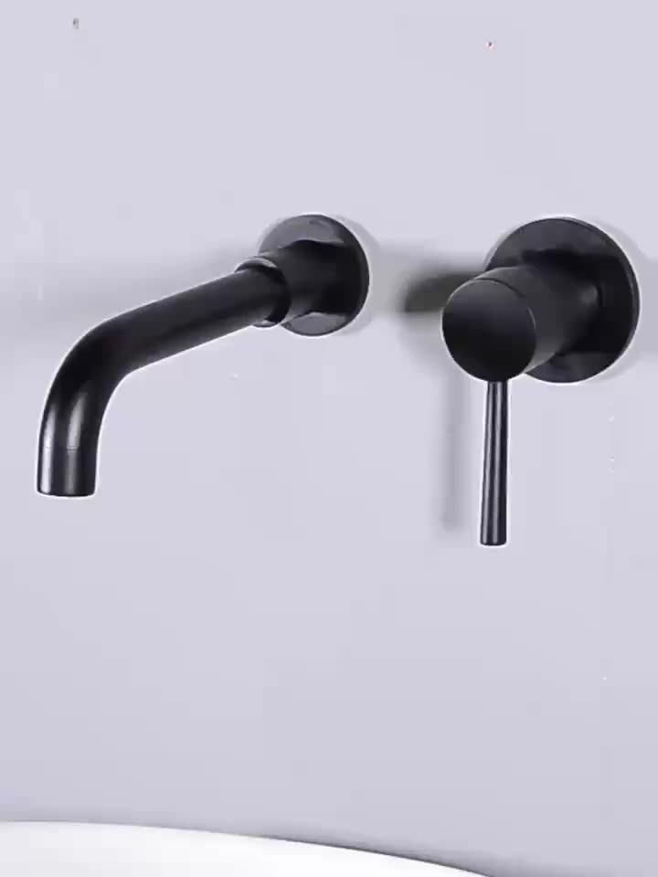 Luxury Gold Wall Mounted Bathroom Faucets Waterfall Wash Face Basin ...