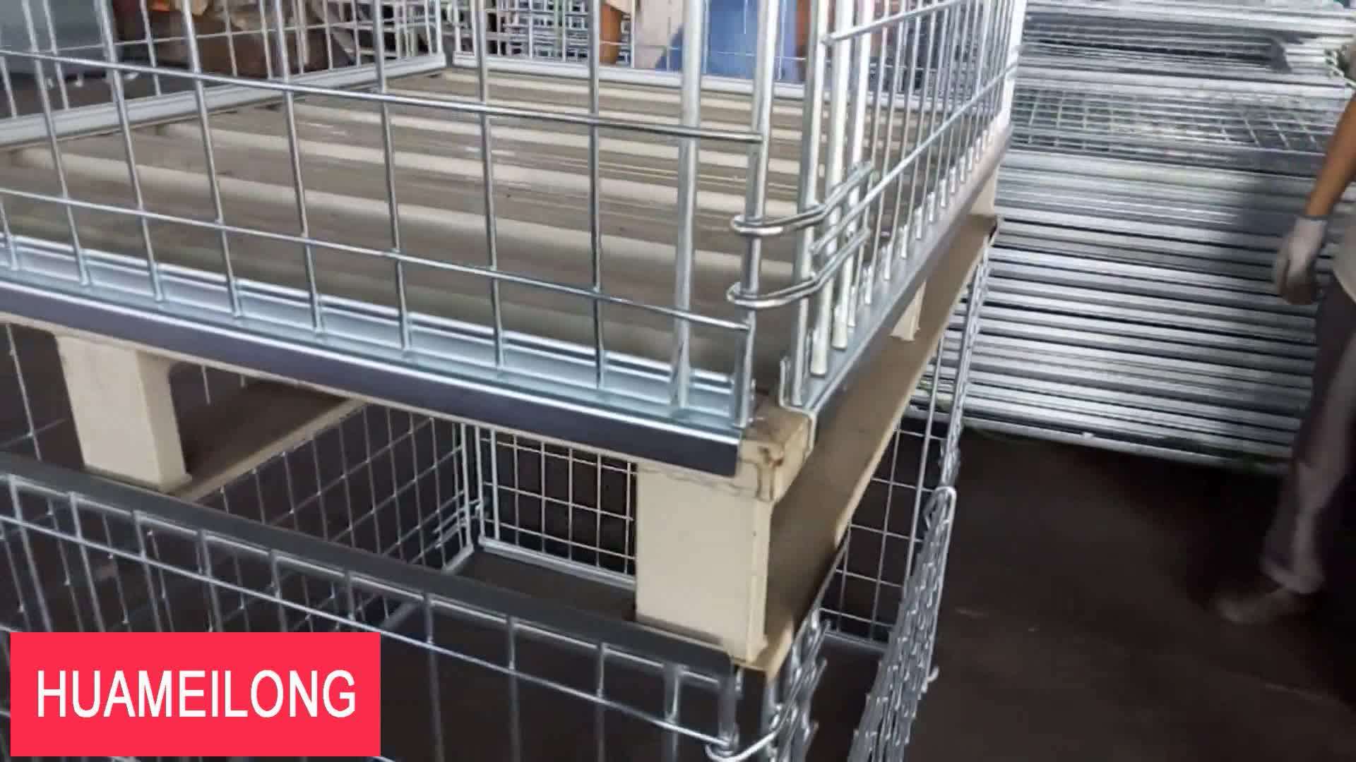 Euro Warehouse Zinc-plated Welding Foldable Stacking Transport Storage ...