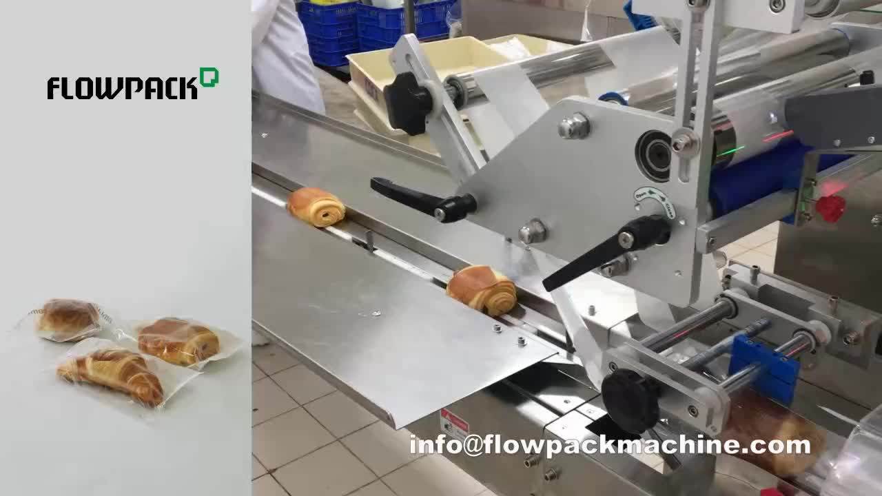 Automatic Sandwich Bag Flow Bakery Pack Pita Arabic Slice Bread Wrapping Packaging Machine For ...