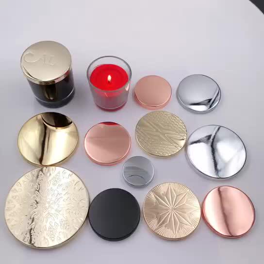 Factory Custom Logo Candle Lids With Glass Jar Black Metal Candle Lids ...