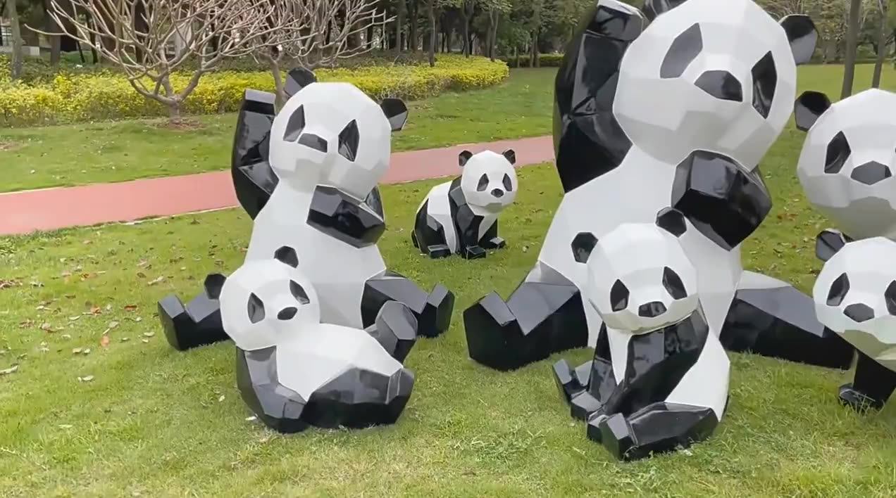 Park Decoration Custom Resin Kung Fu Panda Sculpture Panda Figure Life ...