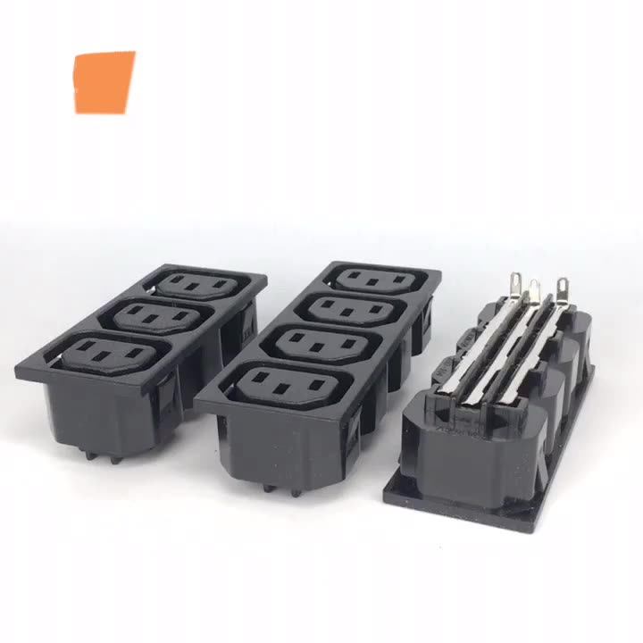 Iec320-c13 Socket Female 3pins 3ways To Inlet Embedded Electric ...