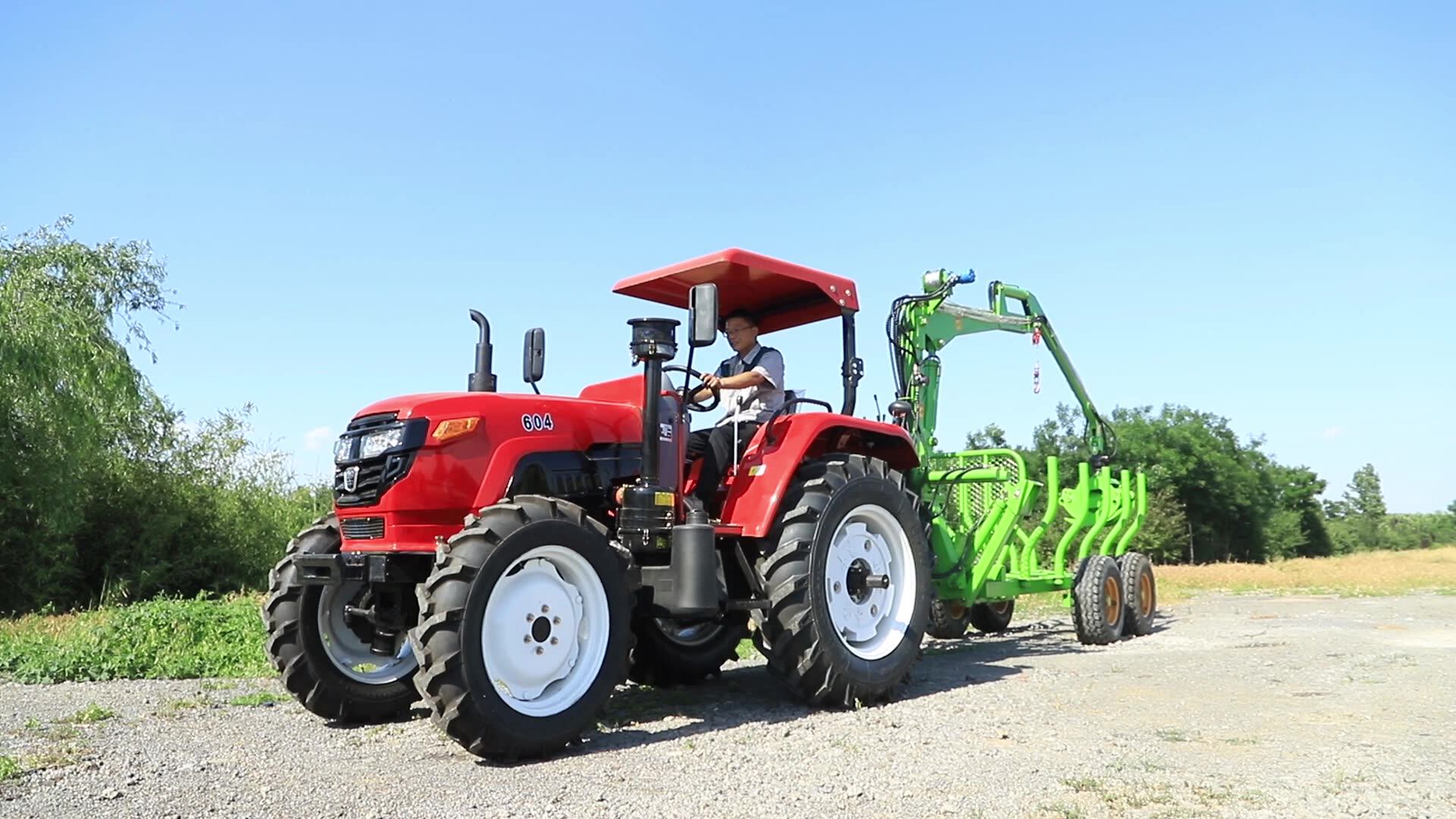 Samtra Atv Log Loader Trailer With Crane And Grapple For Tractor - Buy ...