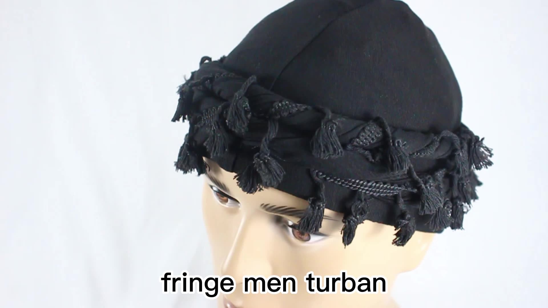Hzm-23207 Tassels Turban For Men Satin Lined Durags For Men Head Wraps ...