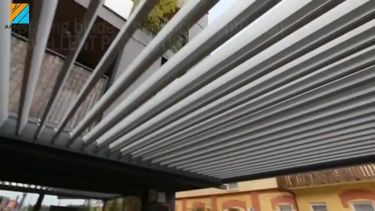 Outdoor Motorized Louvered Roof Gazebo Pergola Kits 6x6 With Glass ...