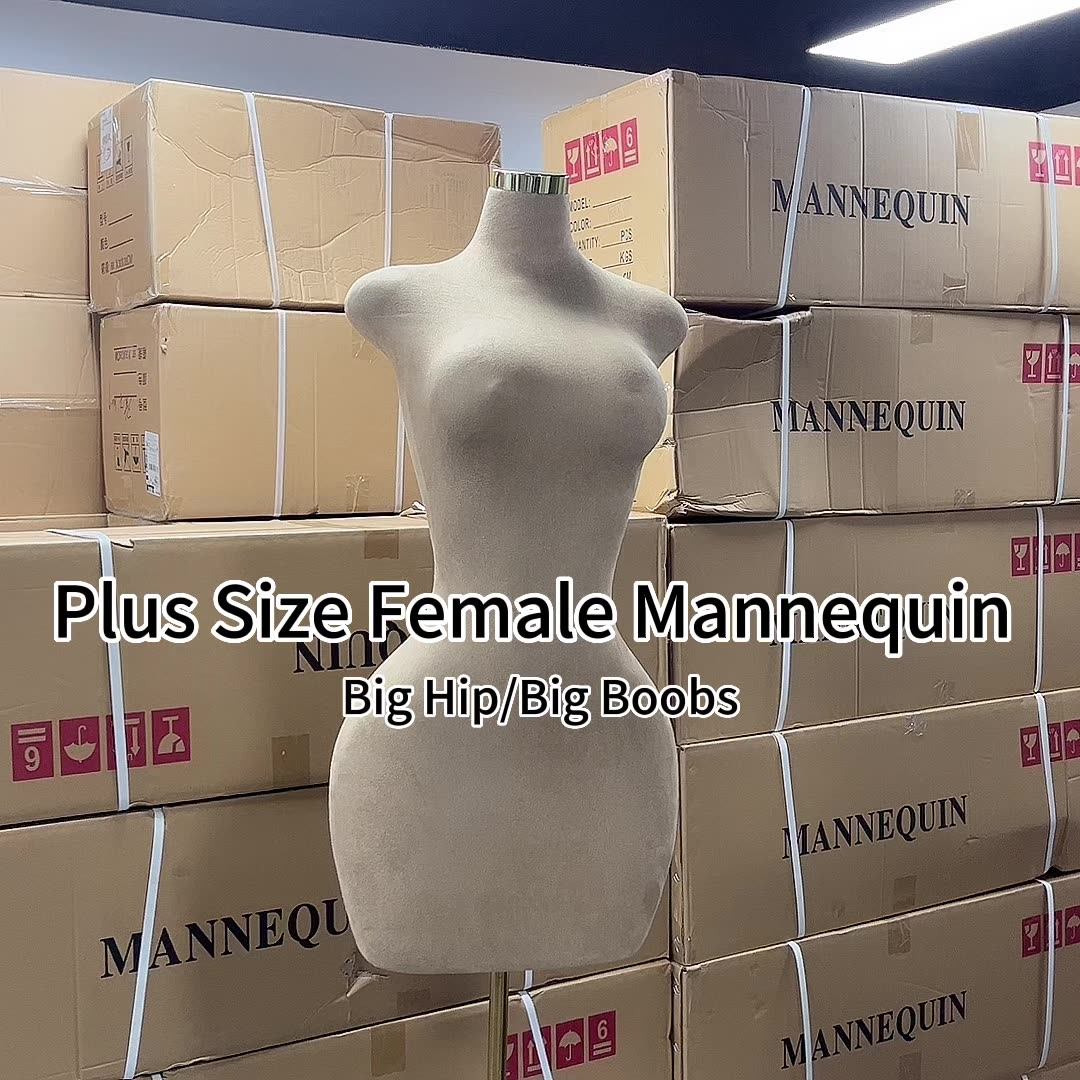 Wholesale Velvet Curvy Female Mannequin Big Hip Dress Form Women Upper ...