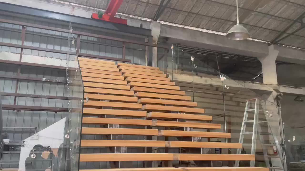 Wood Staircase Timber Steps Staircase Steel Stringer Stair Glass ...